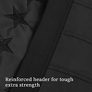 Jetlifee Black American Flags 3x5 Ft, Heavy Duty US Flags with Embroidered Star Sewn Stripes, Brass Grommets Black USA Flag, UV Protection for Outdoors All Black Flag