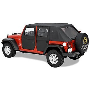Bestop 5179835 Black Diamond 2-Piece Fabric Doors for 2007-2018 Jeep Wrangler JK-Front