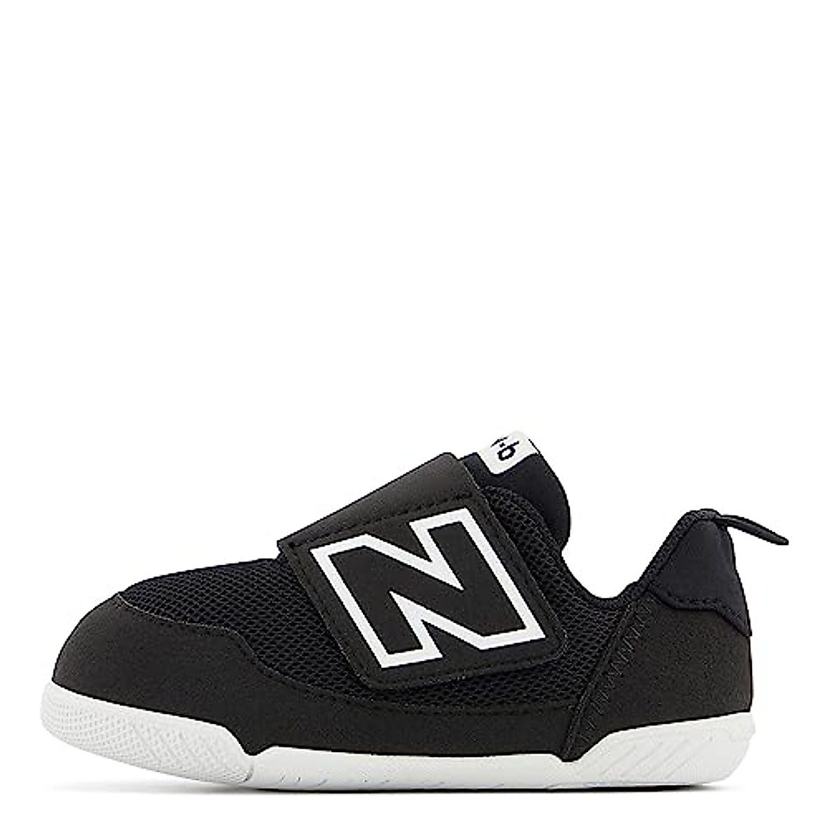 New Balance Kid's New-b V1 Hook and Loop Sneaker, Black/White, 9 Wide Toddler