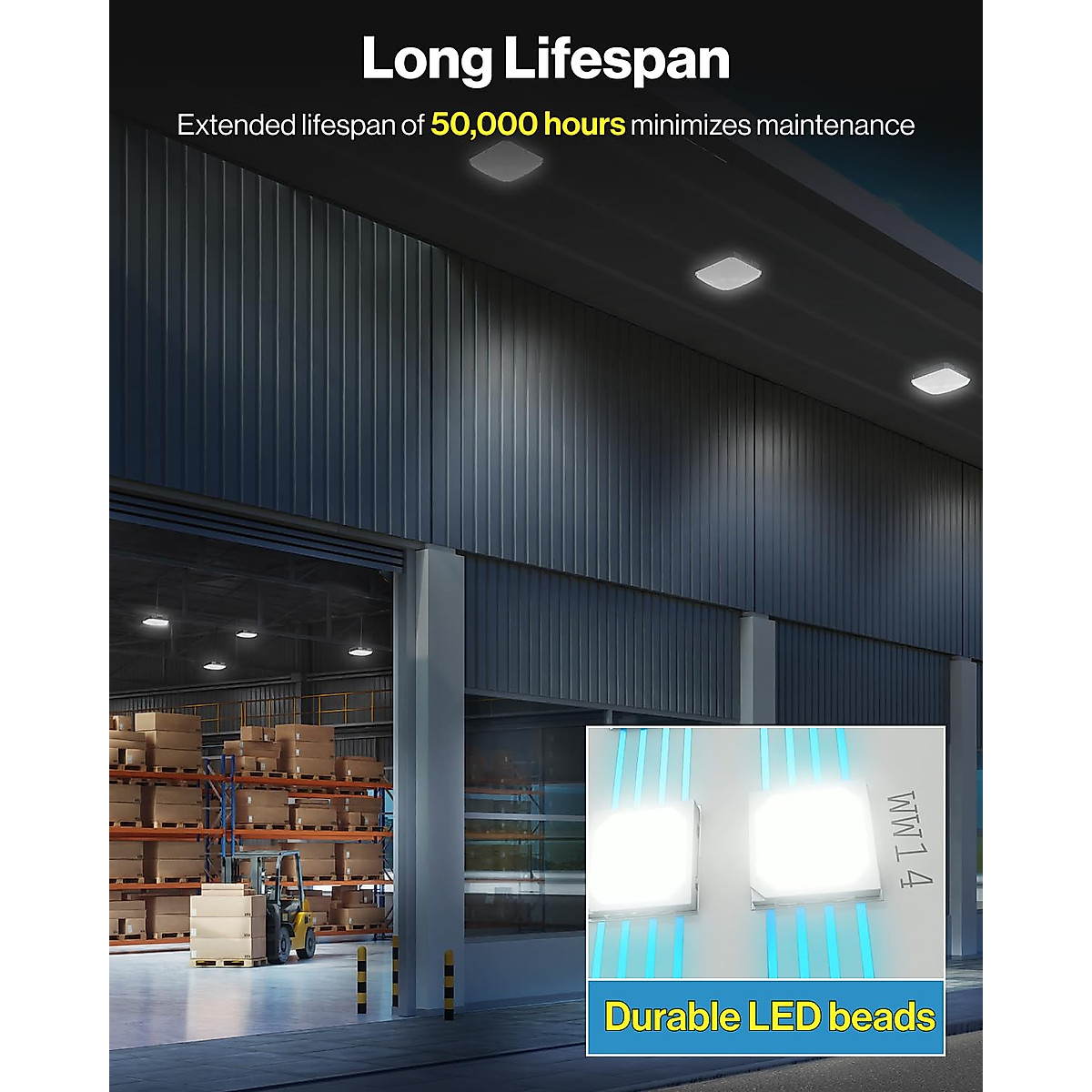 Sunco 6 Pack Square Canopy Light LED, Ceiling Commercial Outdoor, 40W, 5800 Lumens, 5000K Daylight, Dimmable (0-10V), Waterproof IP65, for Warehouse, Garage, Gas Station ETL/DLC