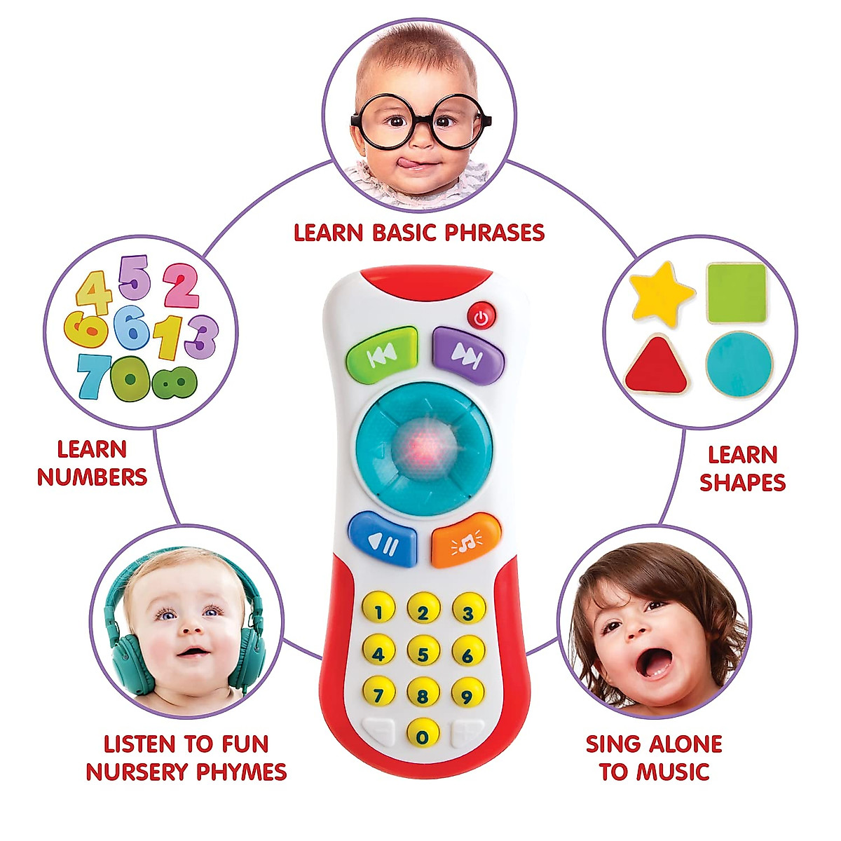 Baby Remote Control Toy for 3 Months & Up - Light Up Toy Remote with Fun Sounds & Music - Perfect Baby Gift