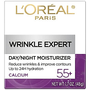 L'Oreal Paris Skincare Wrinkle Expert 55+ Anti-Aging Face Moisturizer with Calcium Non-Greasy Suitable for Sensitive Skin 1.7 fl; oz.