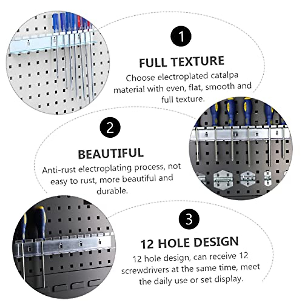 SOESFOUFU 1pc Screwdriver Holder Storage Rack Screwdriver Shelf Hook Hanger Garage Broom Holder Screw Organizer Hand Tool Holder Hook Tool Bolts Bolt Driver Holder Silver Steel Galvanized