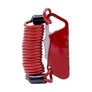 Hometu Durable Combination Helmet Lock with Extensible Cable - 3-Digit Mini Code Cable Lock for Bicycle Motorcycle Outdoor Red 1Pc/Set