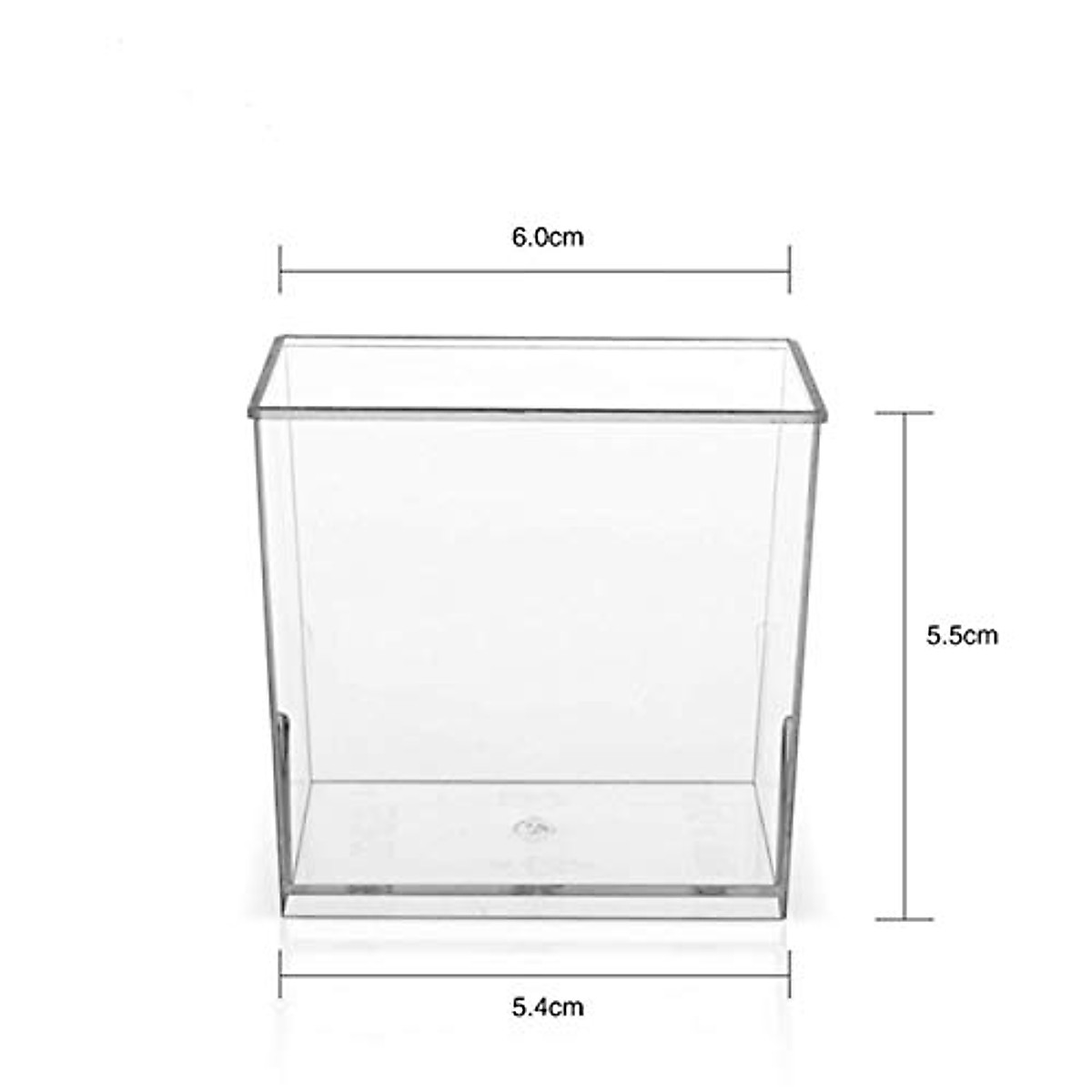 Healthcom 60 Packs 5 Oz Square Clear Plastic Ice Cream Dessert Bowls Tumbler Cups Tasting Sample Cups Appetizer Cups Disposable Plastic Dessert Cups Holder Salad Serving Bowls for Event Party Wedding