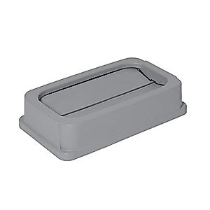 AmazonCommercial 23 Gallon Rectangular Double Flip Lid For Slim Trash Can, 1 Pack, Grey