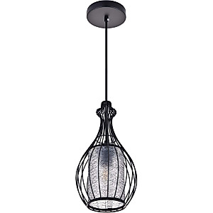 Living District Miya 1-Light Modern Metal Pendant in Black Finish