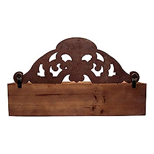 VIP Home & Garden Floating Shelf, Wall Mounted, Wood Shelf Accented with a Wood Scroll, Farmhouse Décor, 23.5 Inches