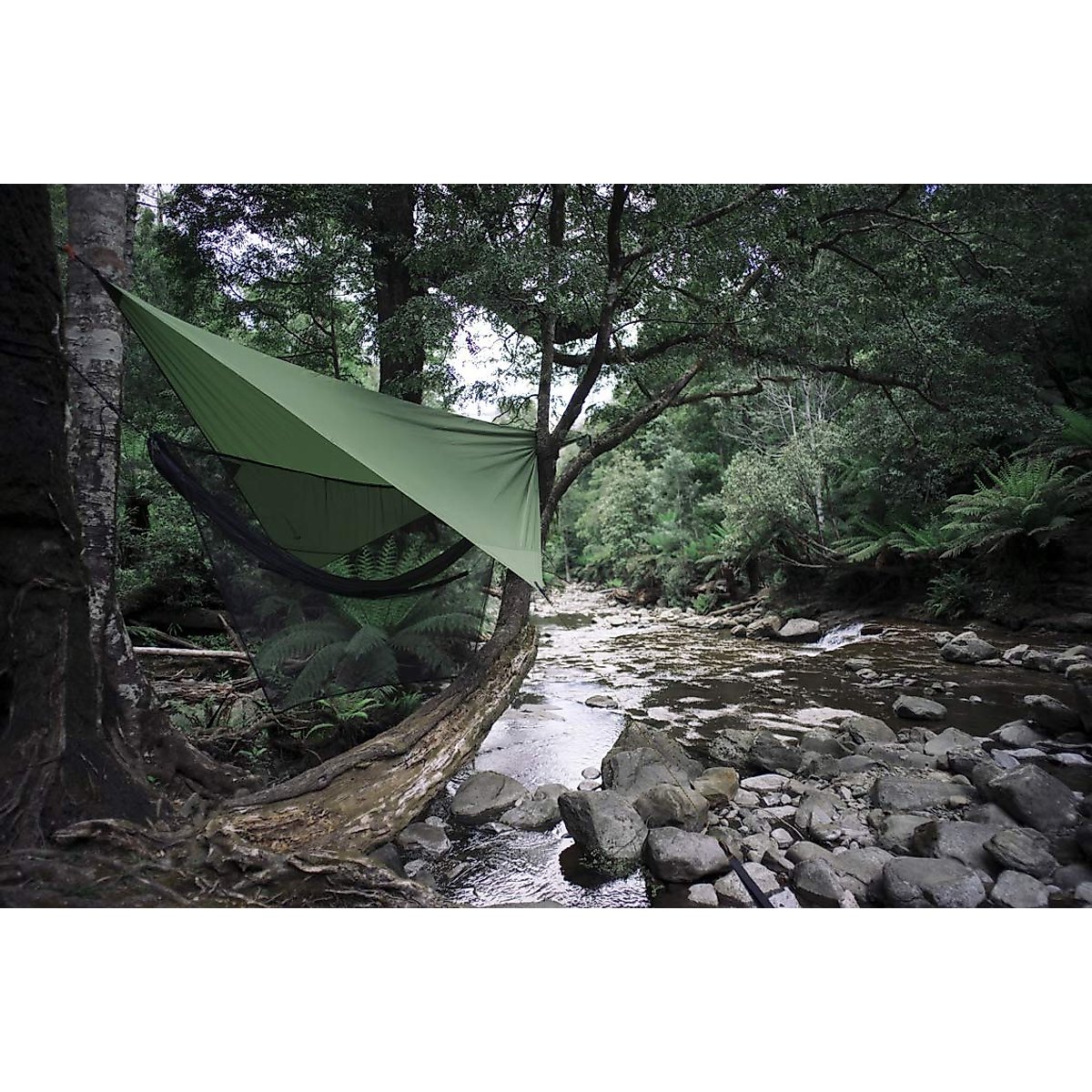 Ticket to the Moon 360° Convertible Mosquito and Bug Hammock Net - Fair Trade & Handmade All-Round Protection from Bugs and Insects - Double Circular Zipper Opens Ceiling for Extra Comfort - Black