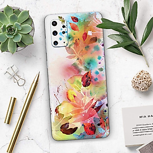 DesignSkinz Neon Colored Watercolor Branch Protective Vinyl Decal Wrap Skin Cover Compatible with The Samsung Galaxy S20 (Screen Trim & Back Glass Skin)