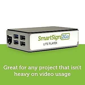 SmartSign2go Lite Digital Signage UltraHD 4k Media Player with Easy-to-Use Cloud-Based Software (Includes 2-Week Free Software Trial)
