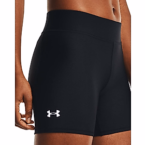 Under Armour Women's HeatGear Mid Rise Middy, Black/White, MD (US 8-10)
