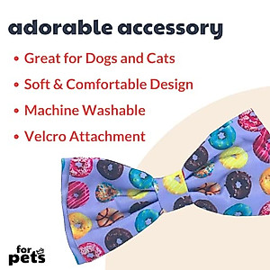 H&K Bow Tie for Pets | Donut Lovers (Small) | Velcro Bow Tie Collar Attachment | Fun Bow Ties for Dogs & Cats | Cute, Comfortable, and Durable | Huxley & Kent Bow Tie