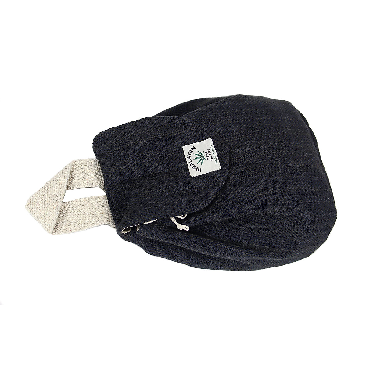 Hemp small bag for women Girls Light Weight Eco Friendly Small cute backpack Bag for everyday lives (Fade Black)