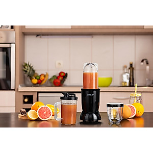 Linsar High Speed Blender (Matte Black) with additional Blender Cups, Amazing Shape Bullet Blenders For Making Smoothies, Mini Blender, Smoothie Maker for Gym, Work or Home