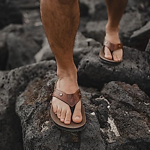Combat Flip Flops Mens AK-47 Brown Leather Ergo- Size 7