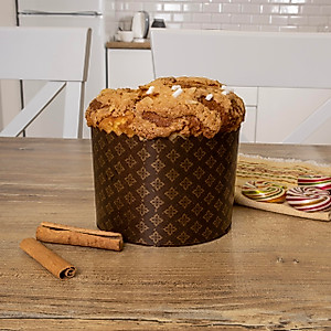 12oz Kulich Mold Paska Easter Bread Forms |12 pcs| Bread Paper Mold - Brown Non Stick Panettone Paper Baking Molds Universal - Brown Design W 4.33 x H 3.35-In