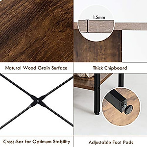 Giantex 4-Tier Bookshelf, Industrial Style Bookcase with Metal Frame, Free Standing Storage Display Shelves, Home Office Study Storage Rack Shelves with Dividers, Wood Shelving Unit (Rustic Brown)