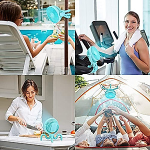 Portable Stroller Fan, Use As Power Bank, 65H 12000mAh Battery Operated Fan Flexible Tripod Baby Car Seat Fan, Personal Mini Handheld/Desk/Small Clip On Fans For Stroller, Carseat, Beach, Bed, Camping