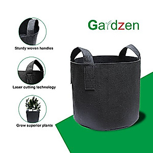 Gardzen 20-Pack 5 Gallon Grow Bags, Aeration Fabric Pots with Handles
