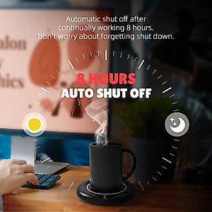 40W Coffee Mug Warmer with Auto Shut Off for Desk, Cup Warmer Smart 3 Level Temperature Settings, Electric Beverage Tea Water Milk Warmer for All Cups and Mugs, Heating Plate Candle Wax Warmer