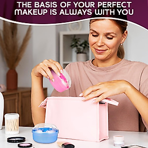 Body Powder Puff and Container - 2Pcs Powder Puff for Body Powder Bath Powder Puff and Container Baby Puffs with Container Travel Kit - Makeup Puffs for Powder Talcum Powder with Puff for Women