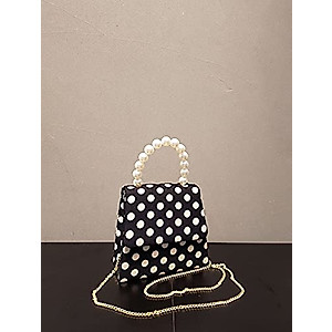 Mellshy Women Polka Dot Tote Bag Top Handle Bag Shoulder Bag Crossbody Bag (Black)