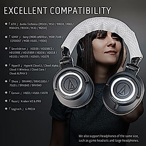 Replacement Headphone Headband Cover Grey and Upgraded Replacement Ear Cushions for Corsair Virtuoso RGB Wireless SE XT Gaming Headset