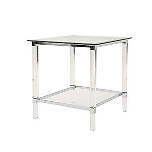 Christopher Knight Home Orianna Acrylic and Tempered Glass Square Side Table, Clear, 24 in x 24 in x 24 in