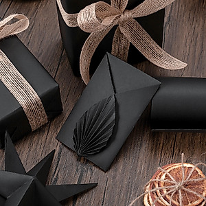 MIMUTI Black Kraft Wrapping Paper - Solid Color Wrapping Paper Perfect for DIY Making, Wedding, Birthday, Christmas, Kids Art Kraft Projects - 17 Inches x 33 Feet