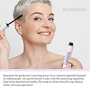 Mascara for Older Women 60 Plus, Prime Mascara, Lengthening & Strengthening Lash Mascara for Mature Women, Volumizing, Long Stay, Hypoallergenic Waterproof Mascara for women over 50 - Black 0.34 FL OZ