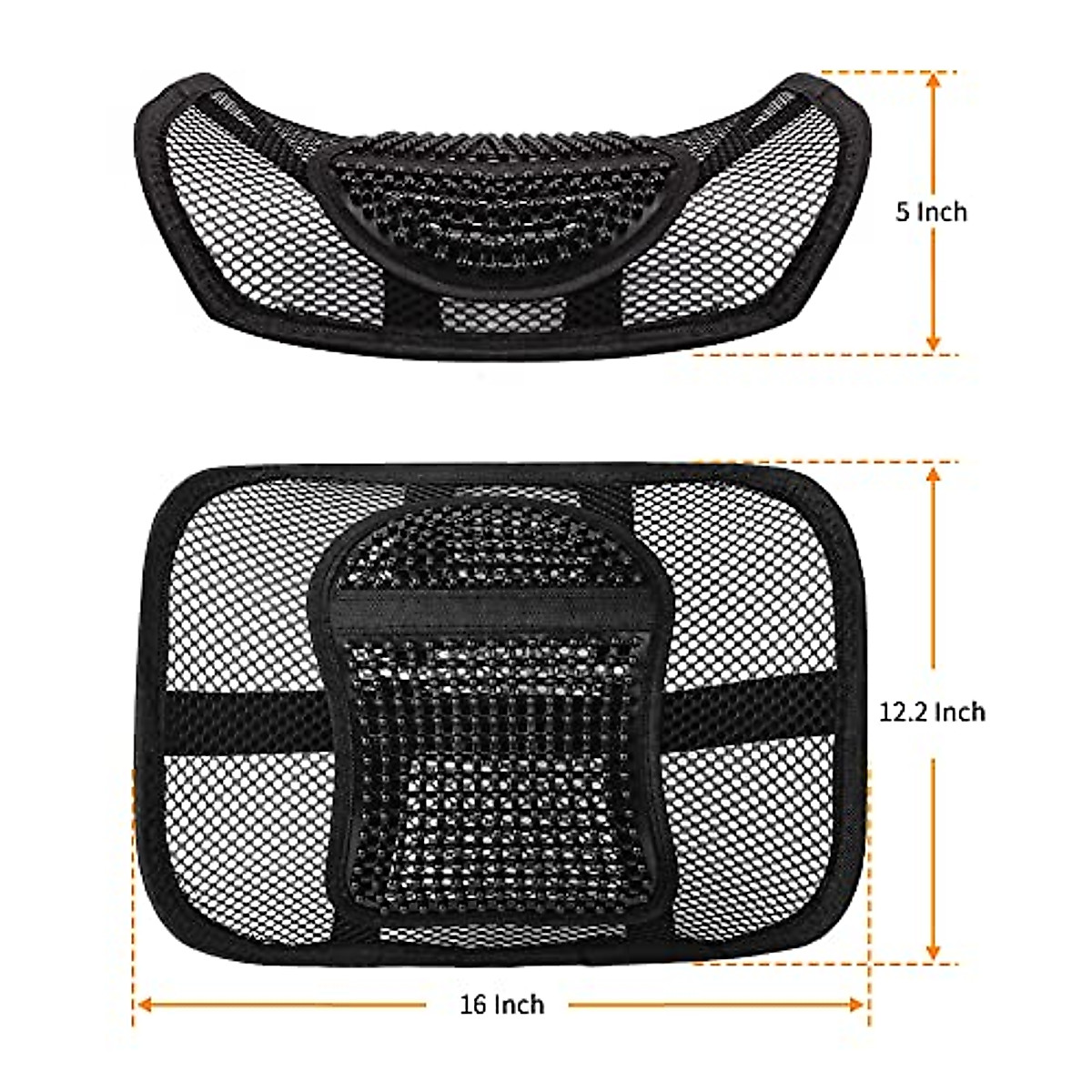 Samyoung Mesh Back Lumbar Support, Back Support Seat Cushion with Breathable Mesh for Office Chairs Car 12” x 16”