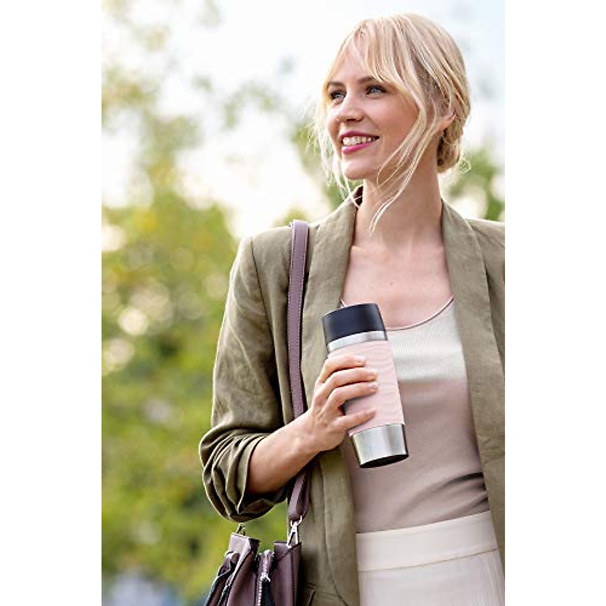 Emsa  Waves Travel Mug Thermos Mug 18/10 Stainless Steel/Black