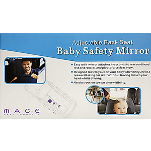 Baby Backseat Mirror - Safely View Infant in Rear Facing Seat - Full 180-degree view of your Newborn from your rear-view mirror