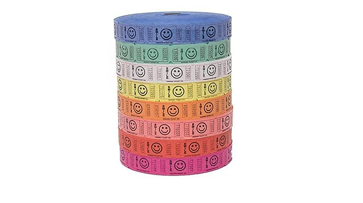 8,000 Raffle Tickets in 4 Colors for Fundraisers & Events