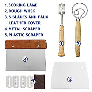 M JINGMEI Banneton Bread Proofing Basket Set, Round 9" Sourdough Proofing Basket for Bread Making Tools Supplies Banneton Basket Sourdough Bread Baking Supplies Artisan Bread Kit, Gifts for Bakers