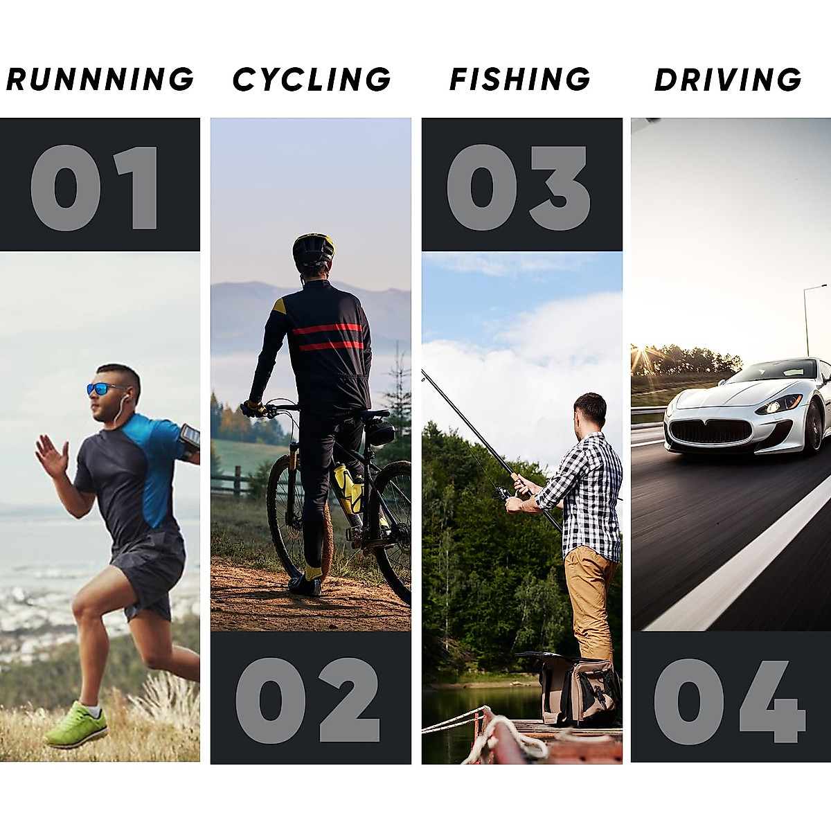 Myway Luxury Real Glass Polarized Sunglasses for Men Women Sun Glasses Green Polarized Lens Italian Style Driving Fishing Golfing (1 Pack)