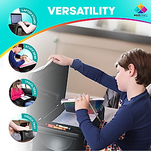 Folding Lap Desk, Laptop Desk, Breakfast Table, Bed Table, Serving Tray - The lapdesk Contains Extra Storage Space and dividers & Folds Very Easy, Great for Kids, Adults, Boys, Girls (Black)