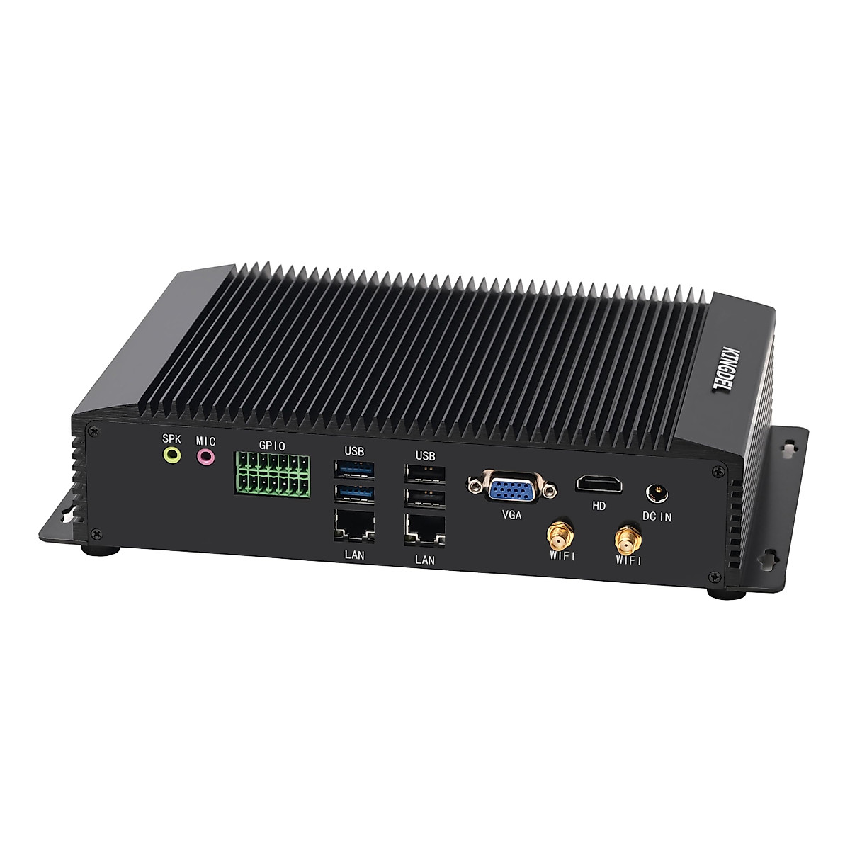 KINGDEL i5 8th Gen. CPU Desktop Computer, Office Computer with 8GB RAM, 128GB SSD, 6xCOM, 4xUSB 3.0, 4xUSB 2.0, 2xLAN, GPIO, HD Port, VGA, Fanless