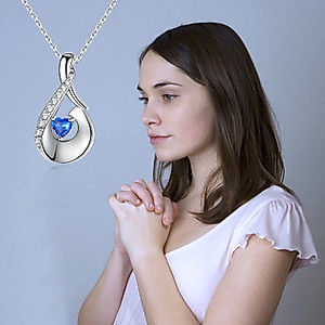 YLT Teardrop Urn Pendant Water Droplet Necklace for Ashes 925 Sterling Silver Memorial Keepsake Cremation Ashes Infinity Jewelry for Women