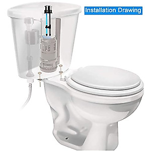 Teaayako Toilet Push Button 38mm Thread Diameter Dual Push Flushing Button Adjustable Toilet Water Tank Button,Black