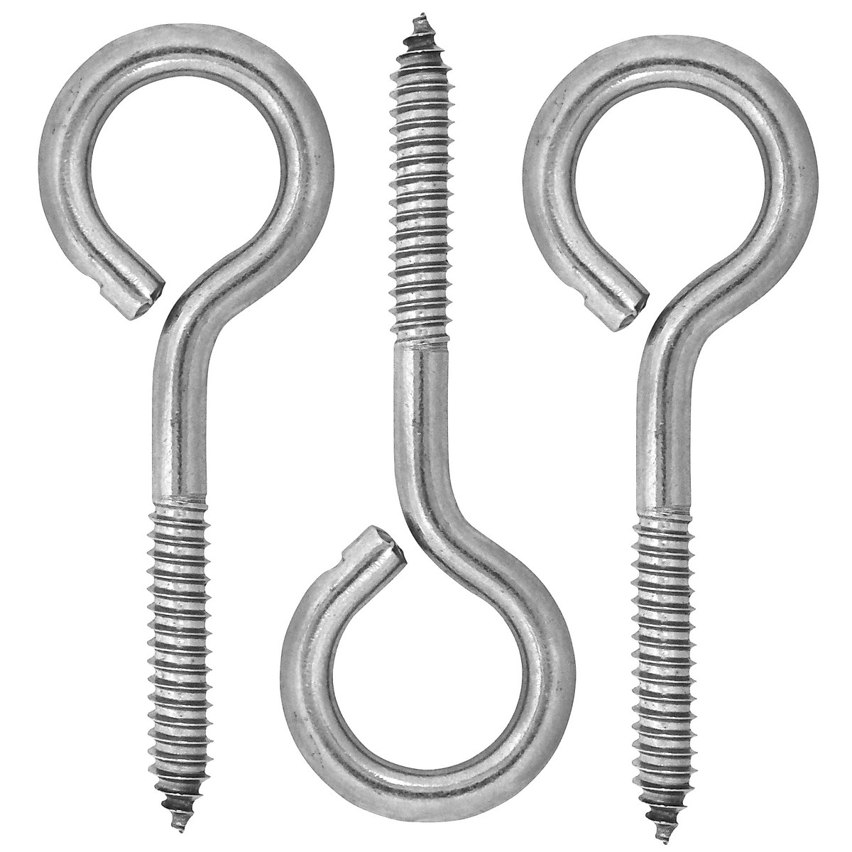 Harrier Stainless Steel Screw Eyes, 3/8 x 4-7/8 inch, 3-Pack