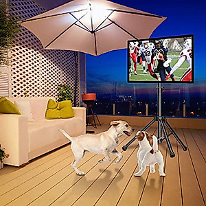 PERLESMITH TV Tripod Stand-Portable TV Stand for 23-60 Inch LED LCD OLED Flat Screen TVs-Height Adjustable Display Floor TV Stand with VESA 400x400mm, Holds up to 88lbs PSTM1