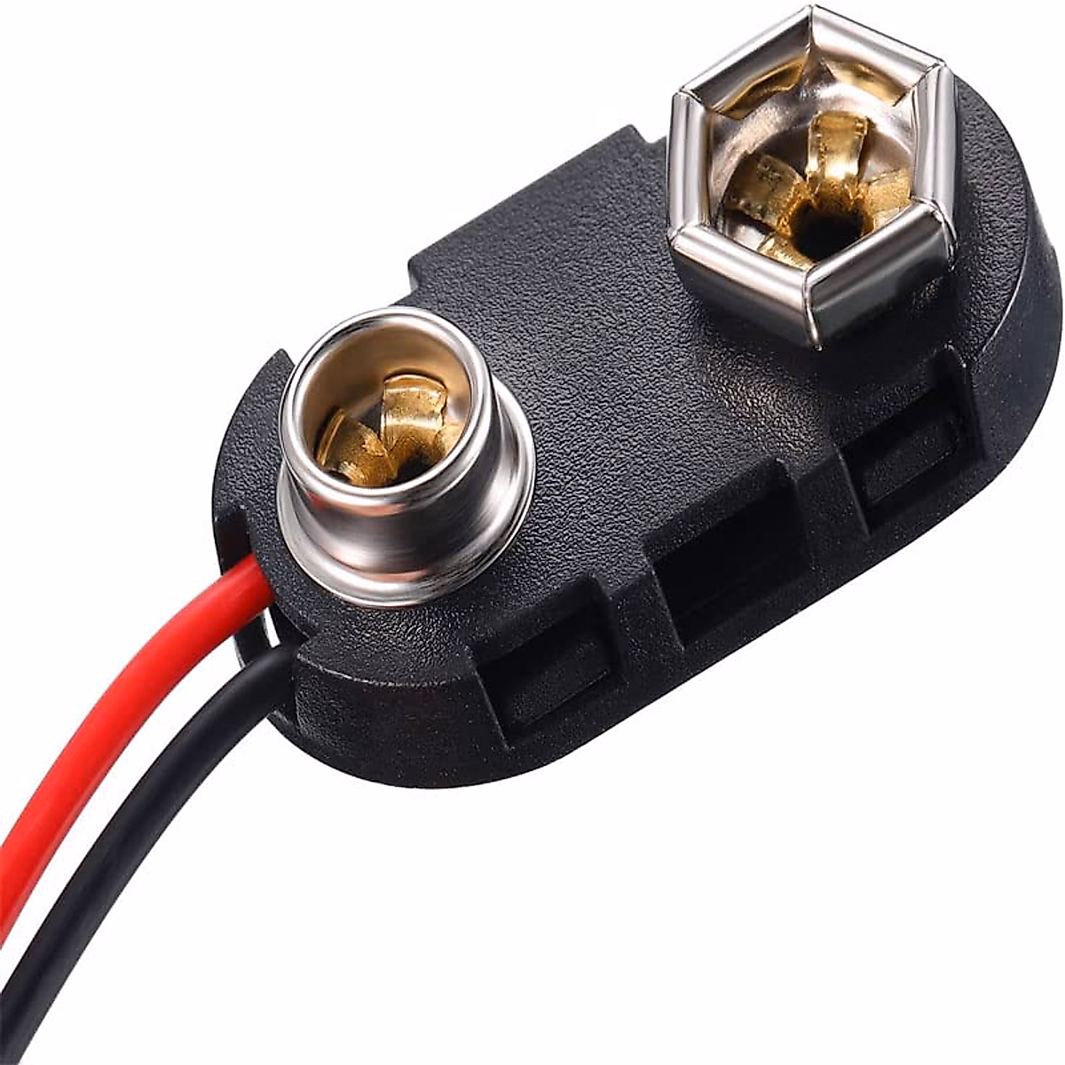 AIMPGSTL 4PCS 9V Battery Connector 9 Volt Battery Snap Clip I Type with 2 Pairs of Alligator Clips and 2.1mm X 5.5mm DC Male Power Plug