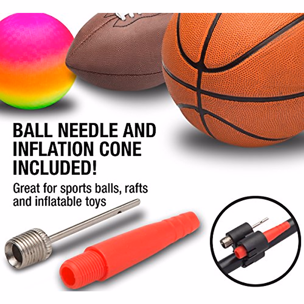 Bell Air Attack 650 High Volume Bicycle Pump Yellow Stripe with Gauge, Air Attack 650