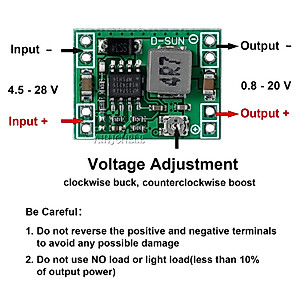 AIHJCNELE 5pcs MP1584 MP1584EN 3A Mini DC-DC Buck Converter 4.5V~28V to 0.8V~20V Adjustable Step Down Power Module Better Than LM2596 with Crocodile Clips Cable for Arduino Raspberry Pi