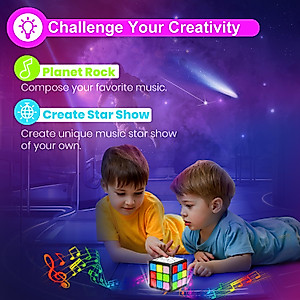 Rechargeable Game Handheld Cube, 15 Fun Brain & Memory Game with Score Screen, Cool Toys for Kids, Christmas Birthday Gifts for Boys Girls Aged 6-12+ Years Old, Toy Gift Idea for Kids（Black）