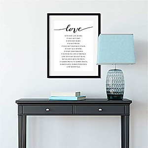 Andaz Press Unframed Black White Wall Art Decor Poster Print, Bible Verses, Love ... always protects, always trusts, always hopes, always perseveres. Love never fails. 1 Corinthians 13:4-8, 1-Pack