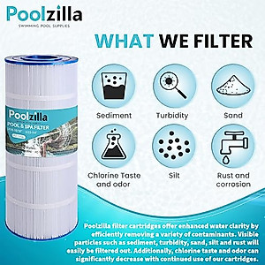 Poolzilla 2 Pack Replacement for Pool Filter PA120, CX1200RE, C1200, Unicel C-8412, Filbur FC-1293, Waterway Clearwater II, Pro Clean 125, 817-0125N, Aladdin 22002, 120 sq.ft Filter Cartridge