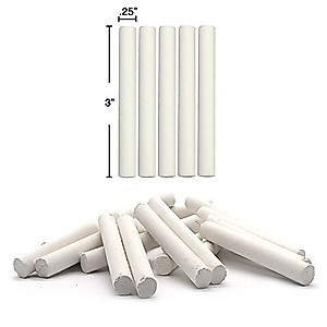 Emraw Eraser 12 White Chalk Dustless Chalk Non-Toxic 12 Color Chalkboard School Office and Sidewalk Outdoor Chalk Block Bundle for Art and Home Board Chalk with Eraser Pack of 25